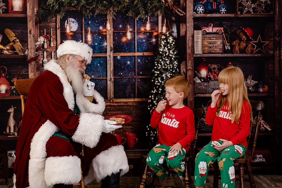 Where can you take photos with Santa in Palm Harbor?